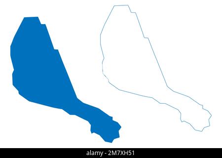 Lake Sawa (Republic of Iraq) map vector illustration, scribble sketch ...