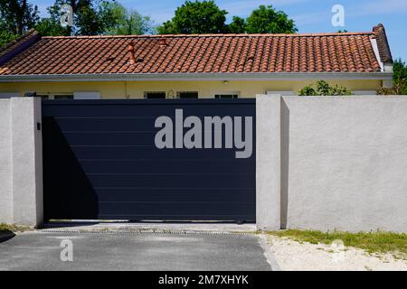modern grey gate aluminum home portal gray door suburban house in ...