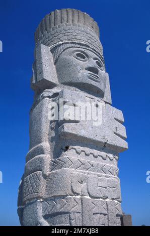 Mexico, Hidalgo, Zona Arqueológica de Tula, stone columns (m Stock ...