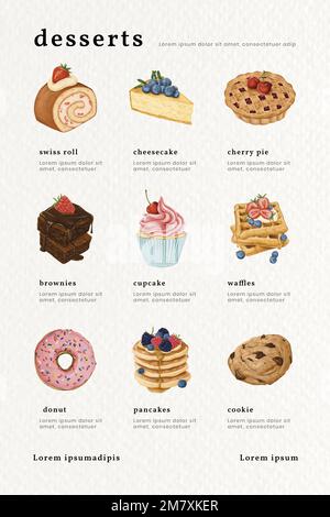Hand drawn bakery menu chart Pinterest template vector Stock Vector ...