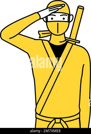 A man dressed up as a ninja making a salute Stock Vector Image & Art ...