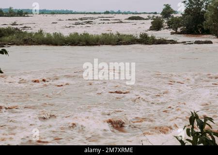 Overflow of a river in Laos Stock Photo - Alamy