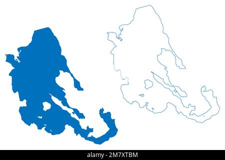 Lake Milh (Republic of Iraq) map vector illustration, scribble sketch ...