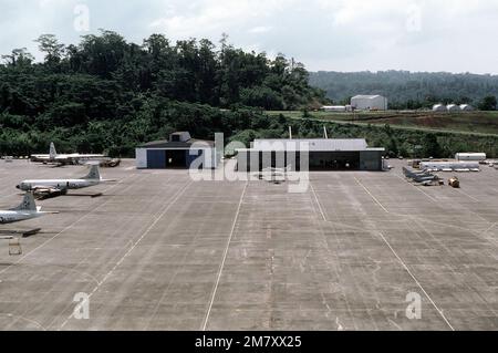 Aerial view of the Fleet Composite Squadron 5 (VC-5) hangar area. Base ...