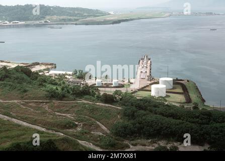 Aerial view of the fuel pier. Base: Naval Air Station, Cubi Point State ...