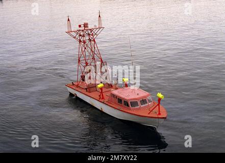 A starboard bow view of the Mark 35 Septar boat #7814 showing the ...