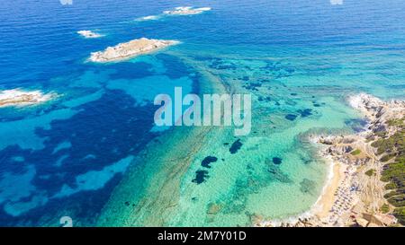 Tigania beach in Greece aerial Stock Photo - Alamy