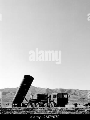 A Transporter-Erector-Launcher (TEL) prior to test firing a ground ...