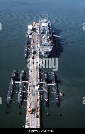 Aerial view of the Destroyer and Submarine Pier and the surrounding ...