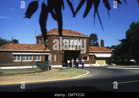 A view of the main gate of the royal Australian Air Force base. Base ...