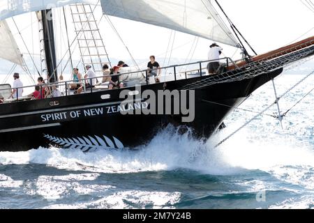 barquentine Spirit of New Zealand at the race start, South of Sydney ...
