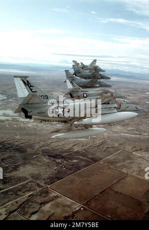 Right side view of six A-4F Skyhawk aircraft from Marine Attack ...