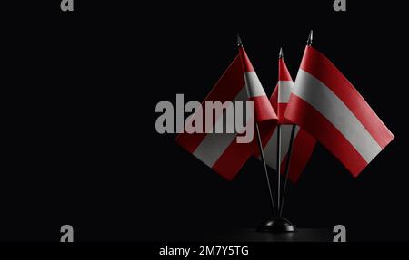 Small national flags of the Austria on a black background Stock Photo ...