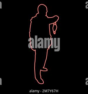 Neon man in face medical mask wearing Personal dust protective ...