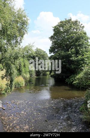 The River Ribble flowing through Preston Lancashire England Stock Photo ...