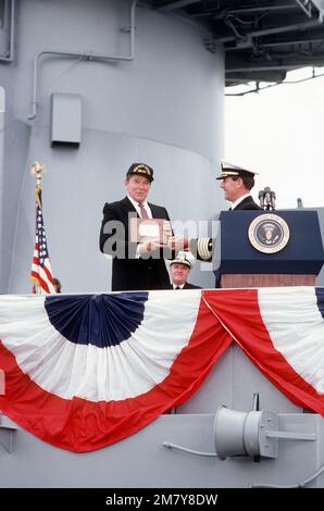 CAPT William M. Fogarty, commanding officer, speaks during the ...