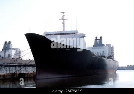 A port bow view of the Military Sealift Command's Antarctic research ...