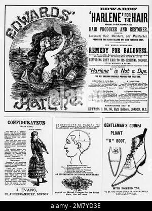 Victorian Newspaper Advertising c1890 for health and beauty products ...