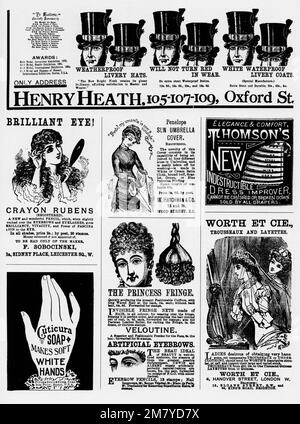 Victorian Newspaper Advertising c1890 for health and beauty products ...