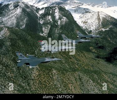 A right side view of an F-16 Fighting Falcon aircraft in flight in ...