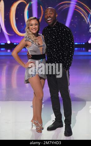 Tippy Packard and Darren Harriott during a photo call for Dancing On ...