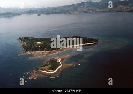 An aerial view of the Grande Island recreational facility. Base: Naval ...