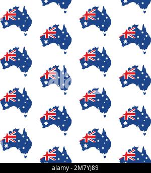 Vector seamless pattern of Australia map with flag Stock Vector Image ...