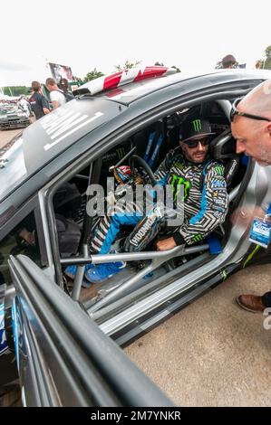 Ken Block, stunt and rally driver with the Hoonigan Racing Division ...