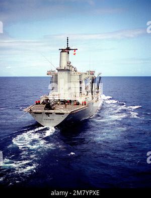 A starboard quarter view of the fleet oiler USNS KAWISHIWI (T-AO-146 ...