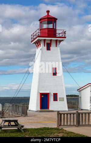PORTAGE ISLANDS LIGHTHOUSE IN WHITE WOOD IN FRONT OF THE AQUARIUM ...
