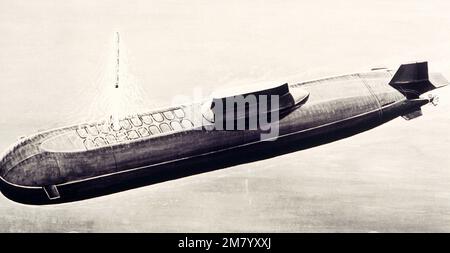 Artist's concept of a Soviet SS-NX-23 ballistic missile being launched ...