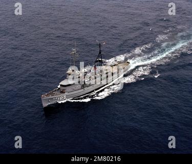 A bow view of the fleet tug USS MOCTOBI (ATF 105) underway. Country ...