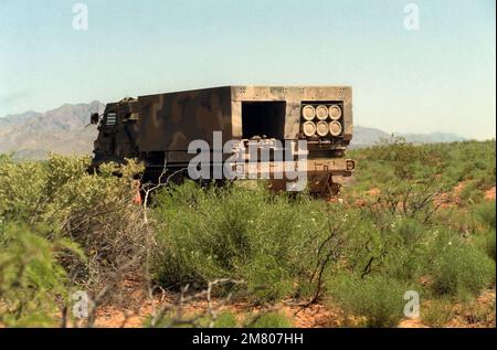 A Self-Propelled Loader Launcher (SPLL) in position during a live fire ...