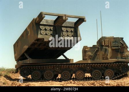 A Self-Propelled Loader Launcher (SPLL) in position during a live fire ...