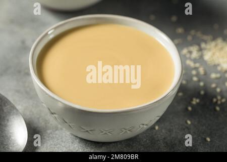 Homemade Organic Tahini Sesame Paste in a Bowl Stock Photo - Alamy