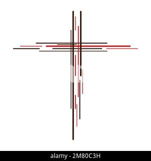 Christian Cross icon. lines style Vector illustration. Eps 10 Stock ...