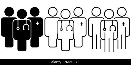 Medical Team Icon. Simple linear icon for a group of doctors. Vector ...