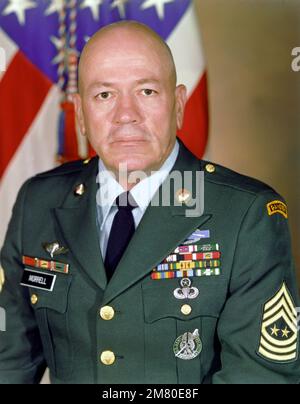 Sergeant Major Glen E. Morrell, Sergeant Major of the Army sits in the ...
