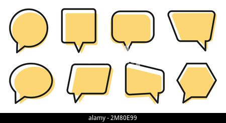 Blank empty speech bubbles for infographics. Line icon. Vector ...