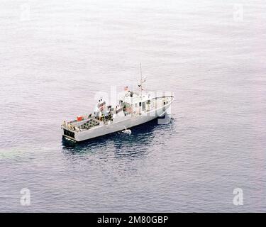 An aerial starboard view of the torpedo retriever No. 7 (TR-7) during ...