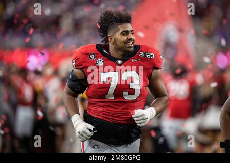 Georgia offensive lineman Xavier Truss runs the 40-yard dash at the NFL ...