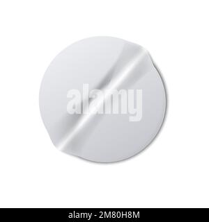 Round crumpled sticker mock up. Vector illustration. Eps 10 Stock ...