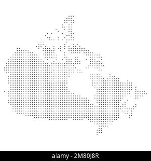 Square dots pattern map of North America. Dotted pixel map isolated on ...