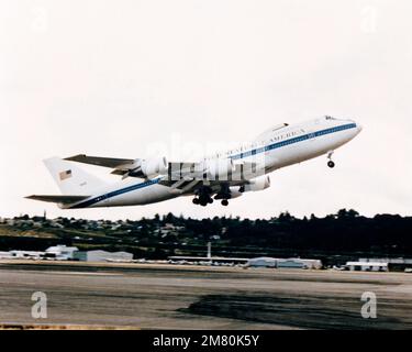 A right side view of the Airborne Command Post, and E4-B aircraft on an ...
