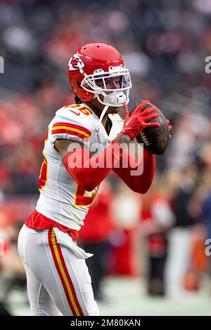 Kansas City Chiefs safety Deon Bush runs a drill during NFL football ...