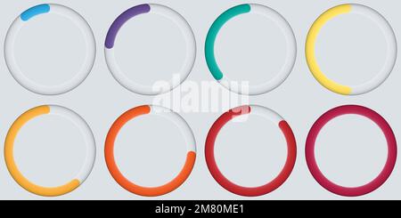 2 percent diagram, two percentage vector infographic. Rounded ...