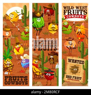 Cute Cartoon Wild West Cowboys and Vintage Steam Train Vector ...