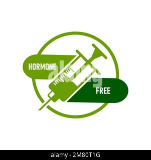 Hormone Free label or sticker logo design. Natural, Certificated, No ...