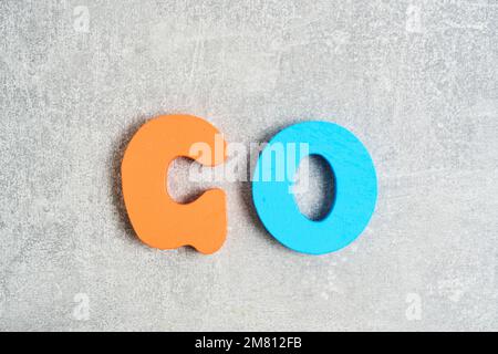 Inscription go is lined with letters English alphabet. Concept of ...