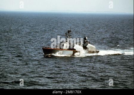 A port bow view of a Soviet Osa I Class fast attack craft-missile ...